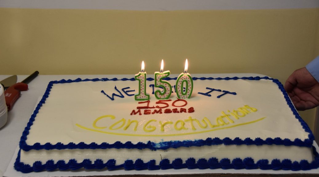 Another Milestone at Our Last Club Meeting - 150 Members!