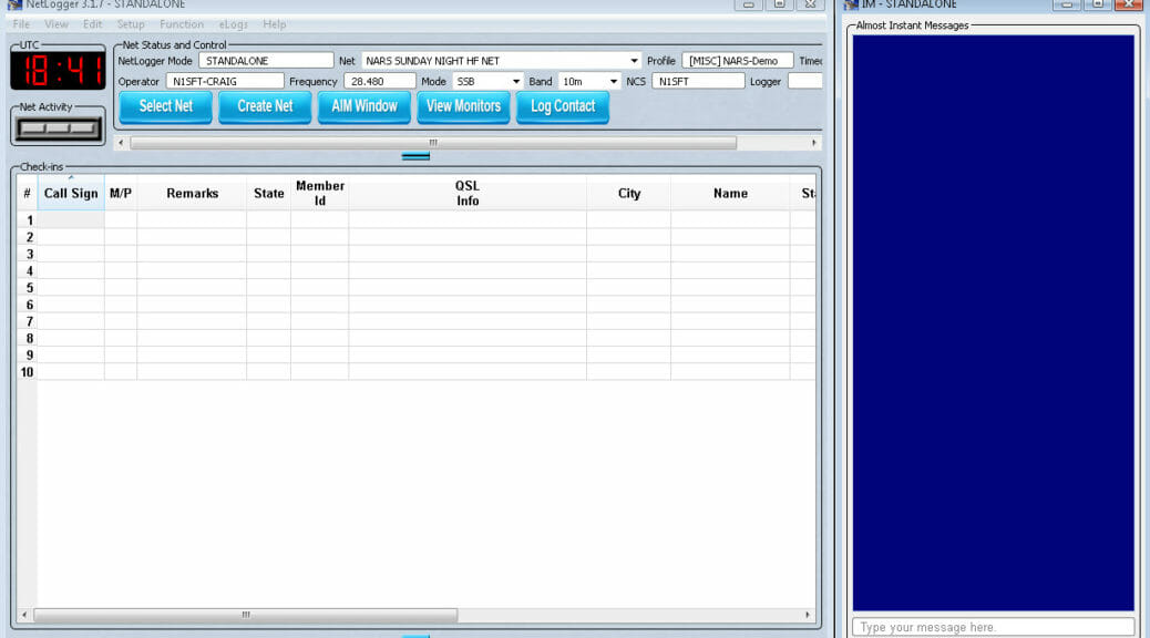 Basics of Netlogger for Net Control stations - Nashua Area Radio Society
